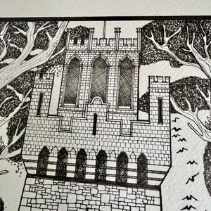 Original Victoria Tower Guernsey Channel Islands Freehand Drawing ...