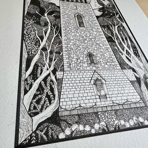 Original Victoria Tower Guernsey Channel Islands Freehand Drawing ...