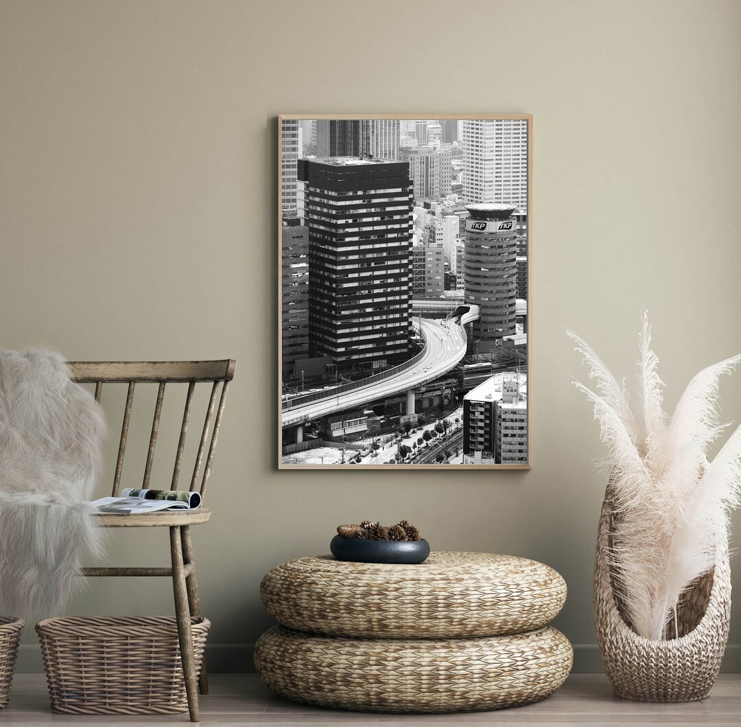 Japan Osaka TKP Gate Tower Building Aerial View Road Through Building ...