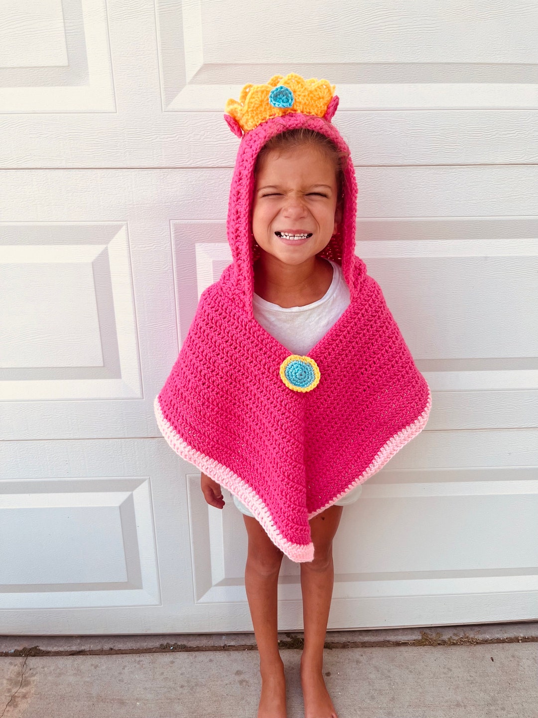 Crochet Princess Peach Poncho - Etsy
