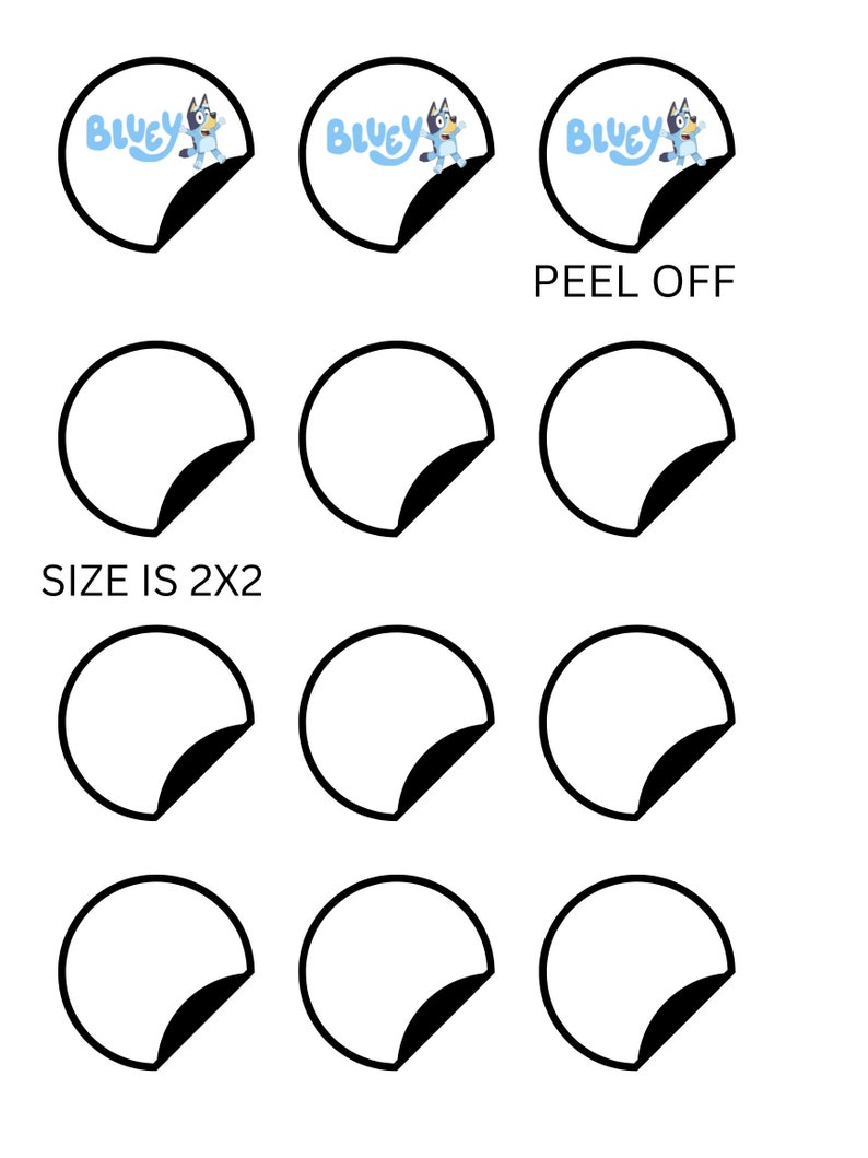 Super Cute Blue Vinyl Stickers Pack of 12 - Etsy
