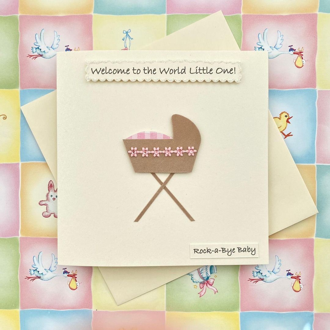 Newborn Baby Girl Card, Baby Girl Card, New Baby Boy Card, Birth Card ...