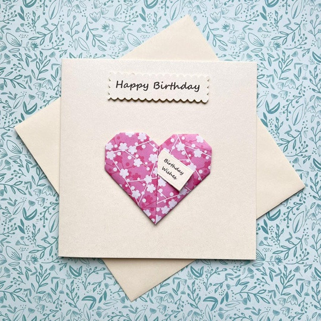 Origami Birthday Card, Happy Birthday Mum, Happy Mothers Day Card ...