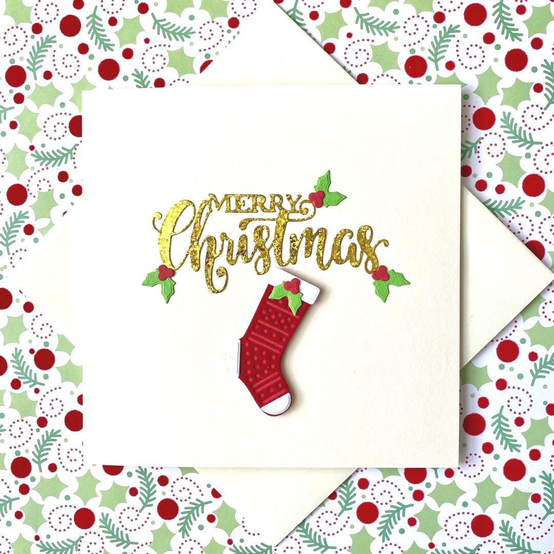 Christmas Stocking Card, 3D Christmas Stocking, Unique Christmas ...