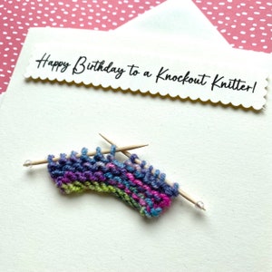 Knitting Birthday Card, Knockout Knitter, Knitting Hobby, Knitting ...