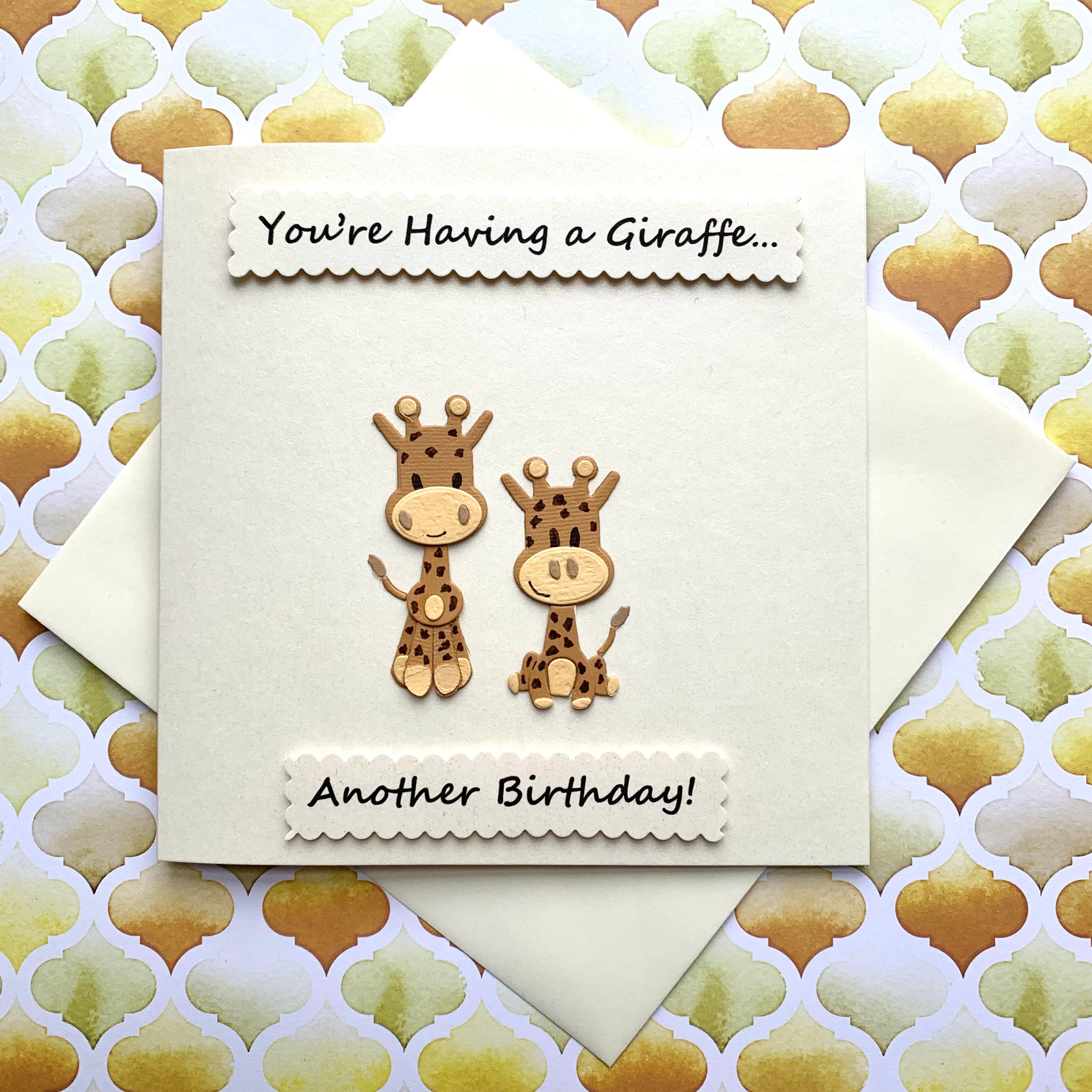 Giraffe Birthday Card Personalised Giraffe Card Animal - Etsy UK