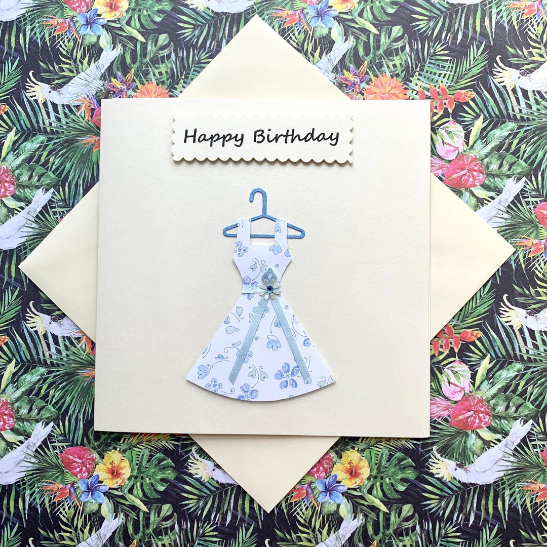 Personalised Birthday Party Dress Card, Birthday Girl Card, Party Girl ...