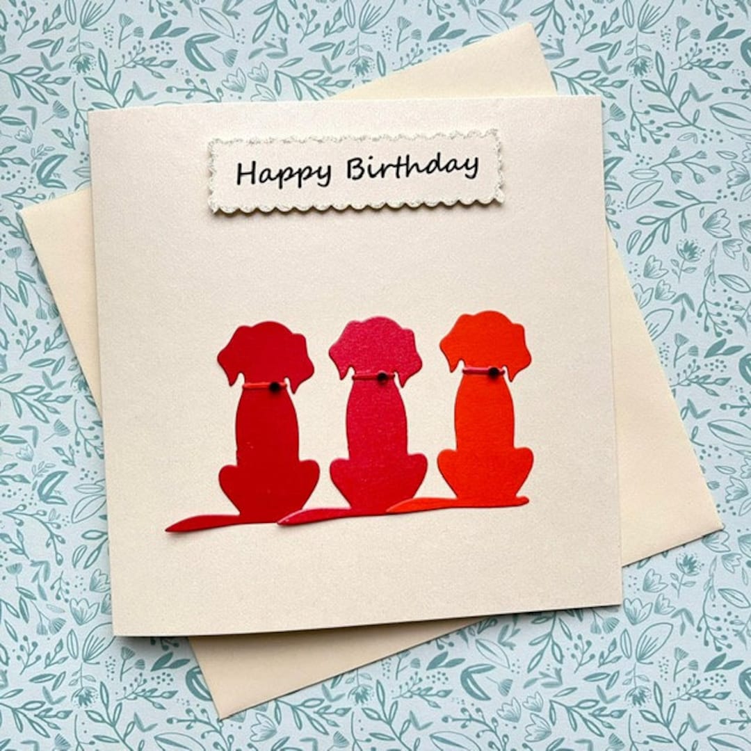 Dog Birthday Card, Happy Birthday Dog Card, Personalised Dog Birthday ...