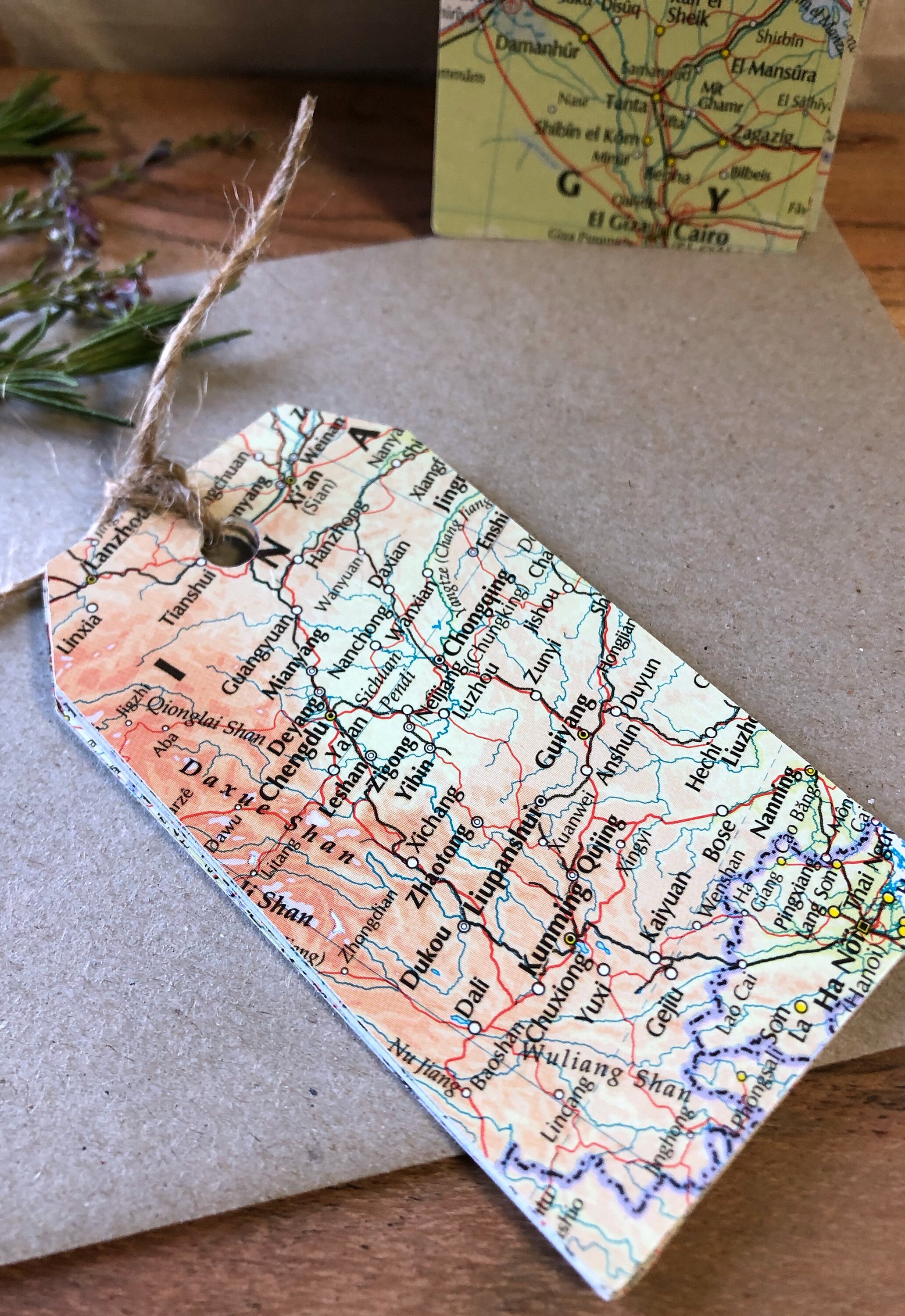 Atlas Tags, Set of 12 - Gift Tags, Scrapbook Tags, Junk Journal ...