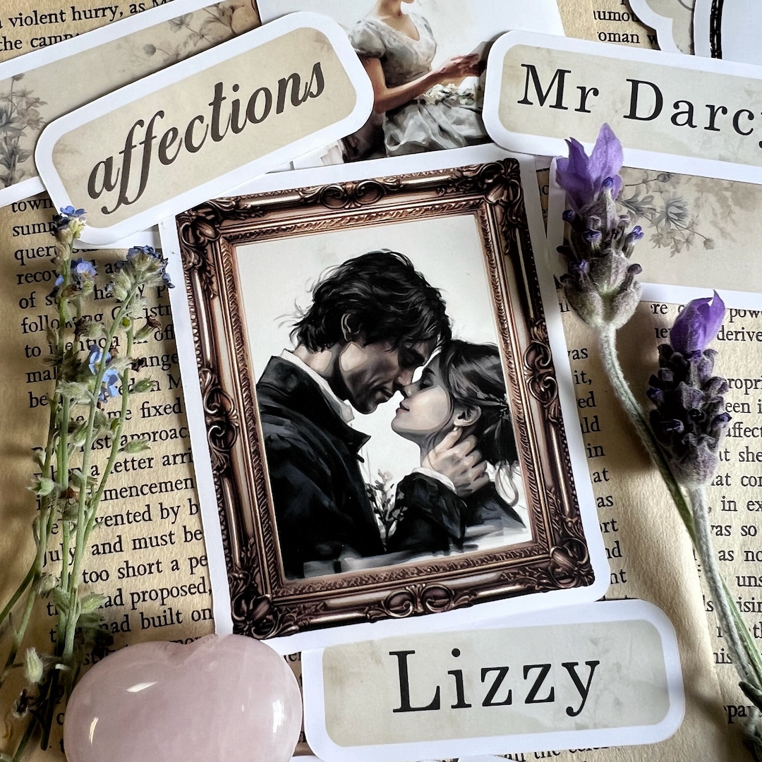 Darcy & Lizzy 16 X Stickers Matte Premium Vinyl Stickers, Jane Austen ...