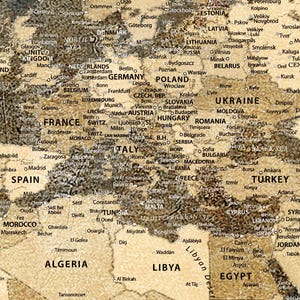 Vintage World Map Print, 3 Multi Panel Map, World Map Canvas Art ...