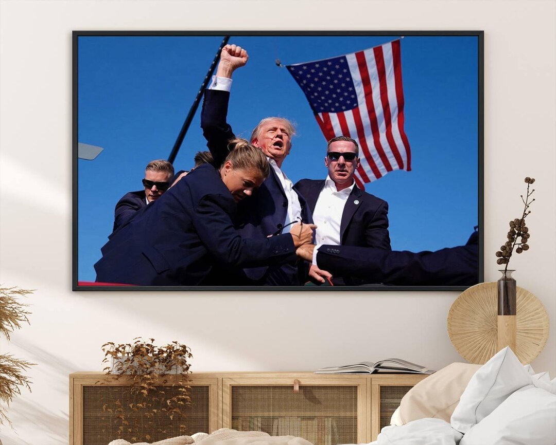 Donald Trump Assassination Attempt Wall Art Canvas Print, Trump ...