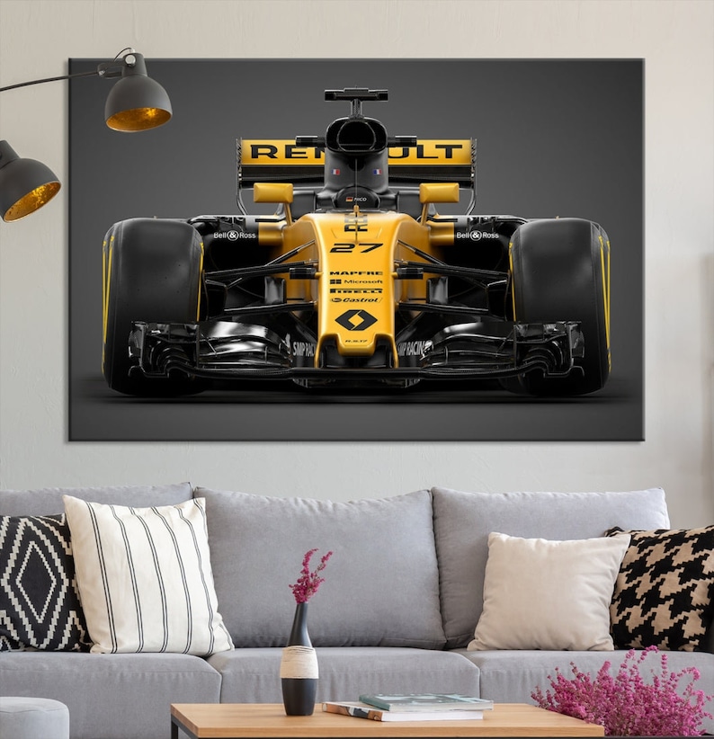 Formula 1 Car Canvas Wall Art Print F1 Renault Car Canvas Art F1 Racing ...