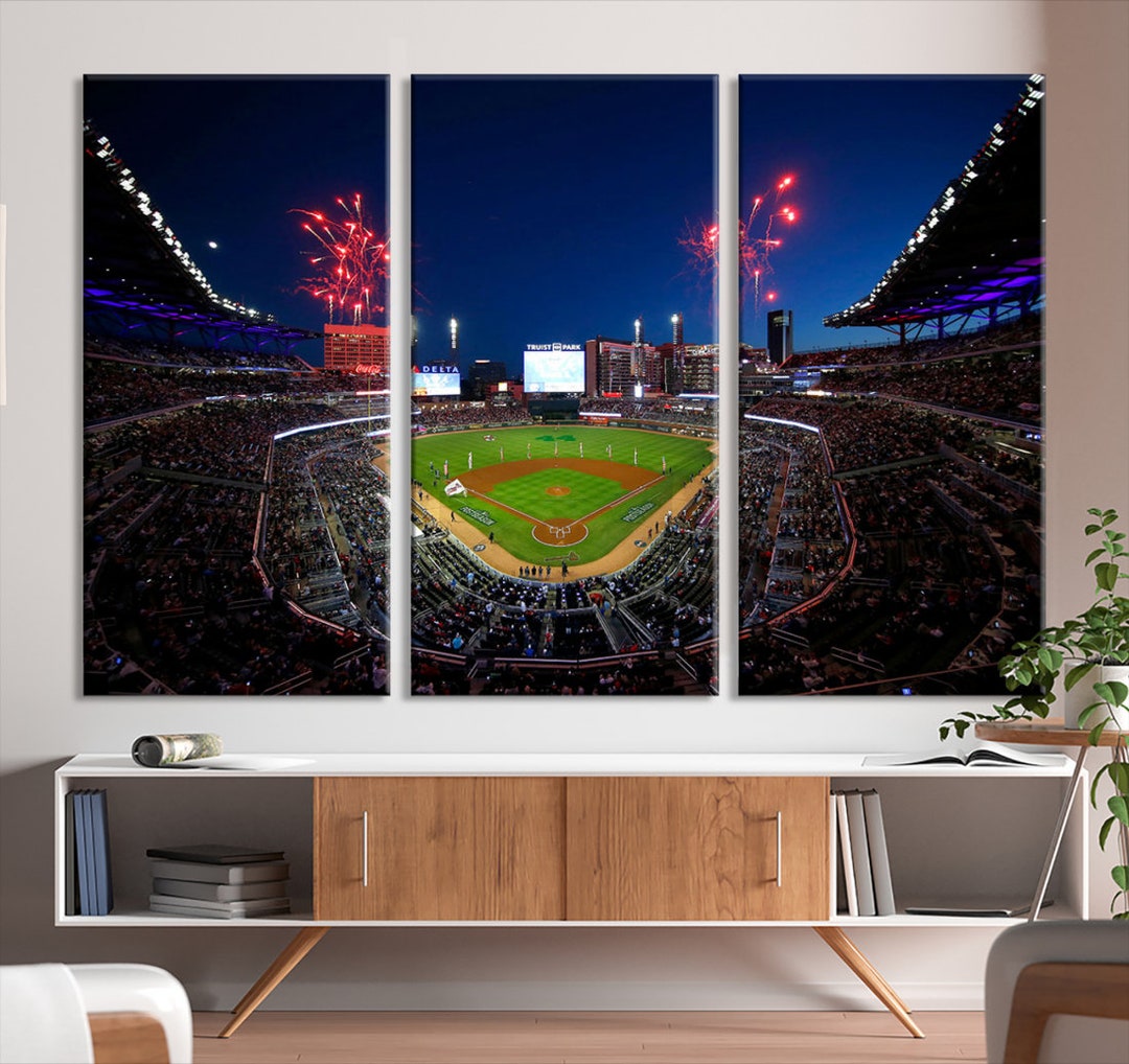 Atlanta Truist Park Braves Baseball Stadium Wall Art Canvas Print - Etsy