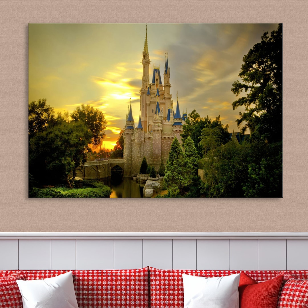 Disney Castle Wall Art Disney Magic Kingdom Kids Room Decoration Disney ...