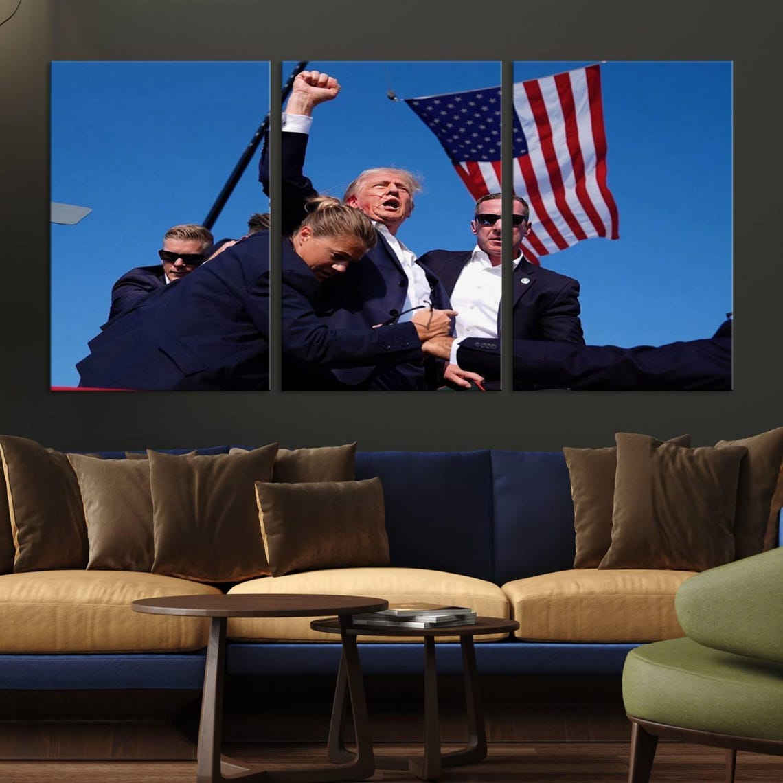 Donald Trump Assassination Attempt Wall Art Canvas Print, Trump ...