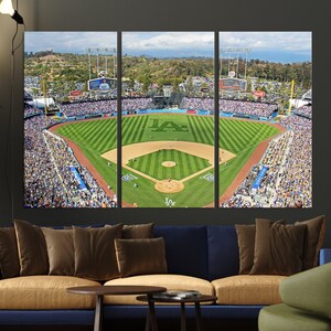 Dodgers Baseball Stadium Wall Art Canvas Print - Multi Panel - Ready to ...
