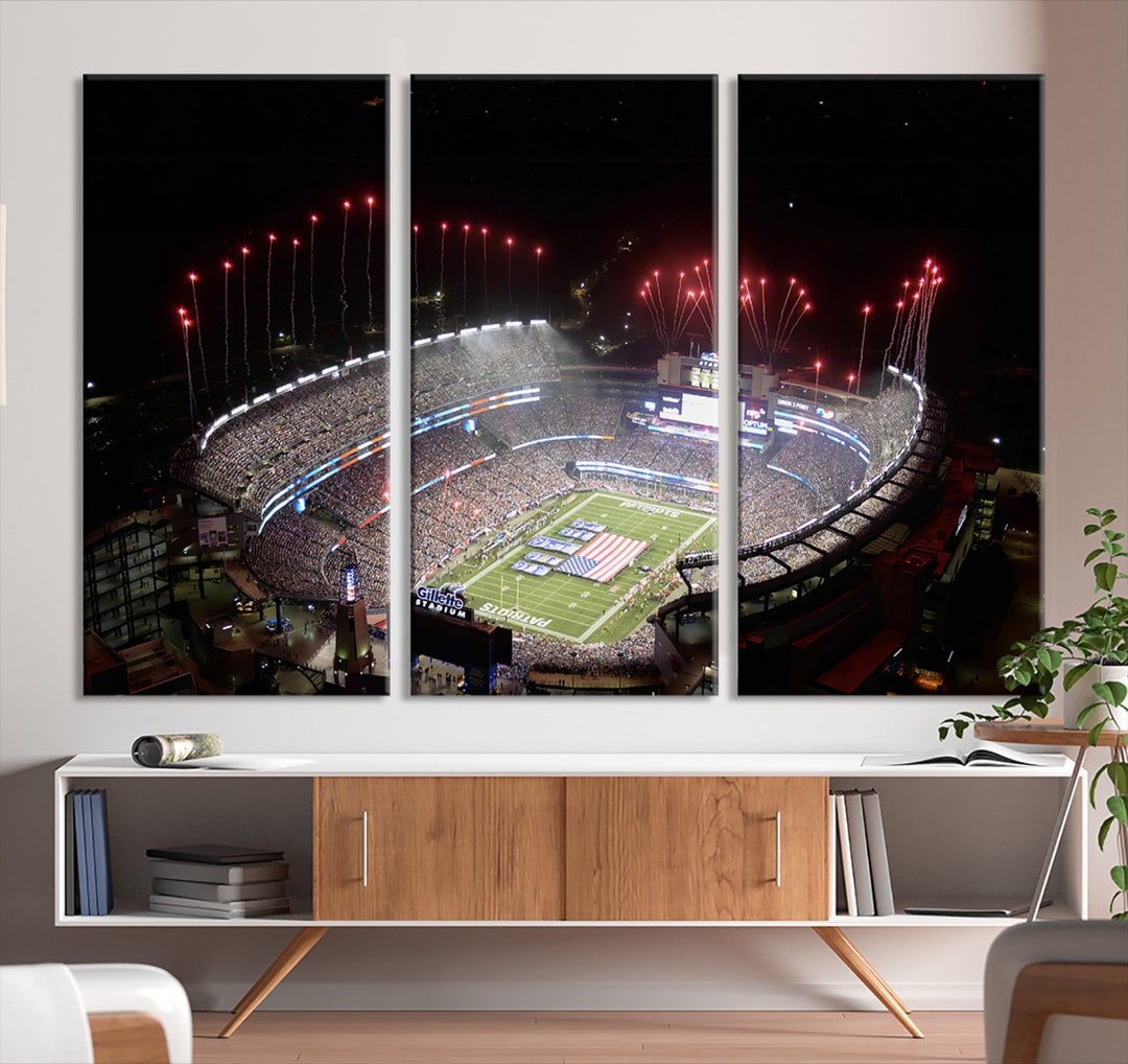 Gillette Stadium Wall Art, Canvas Print NFL Football Stadium, New ...