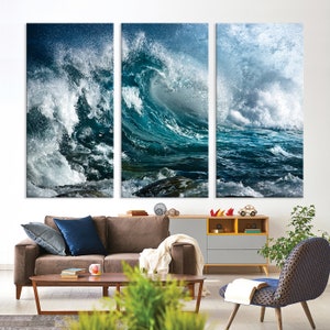 Big Storm Wave on Ocean Wall Art Canvas Print - Etsy