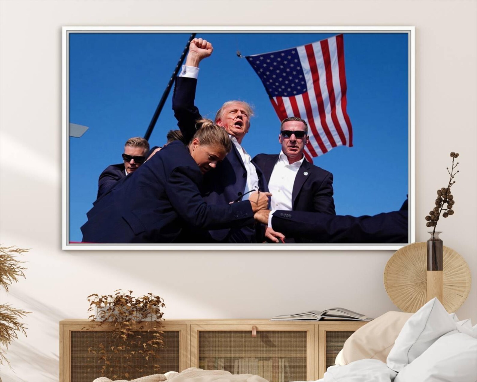 Donald Trump Assassination Attempt Wall Art Canvas Print, Trump ...