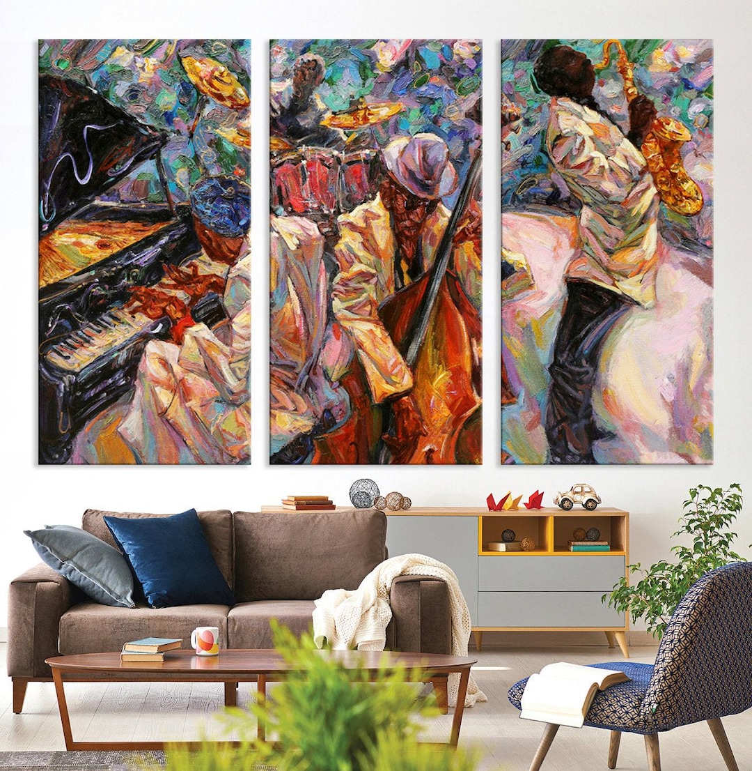 African Jazz Musician Wall Art Print, Abstract African American Jazz ...