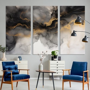 Gray Smoke Abstract Wall Art Print - Etsy