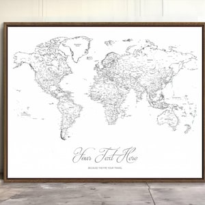 Personalized Travel Maps, Custom Maps, Framed Push Pin World Map ...