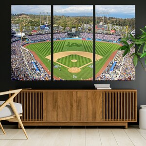 Dodgers Baseball Stadium Wall Art Canvas Print - Multi Panel - Ready to ...