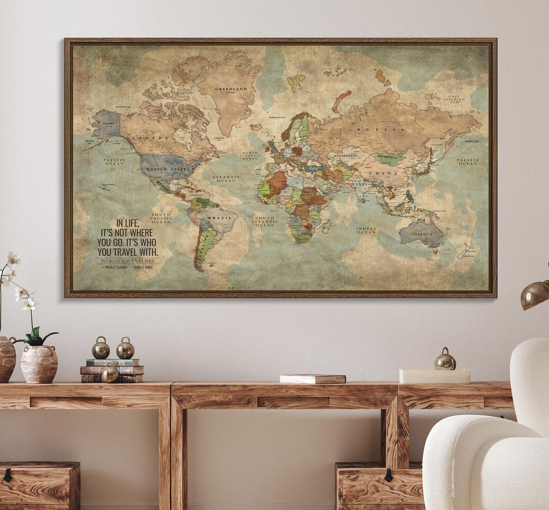 Custom World Map Canvas Print, Map of the World, Personalized World Map ...