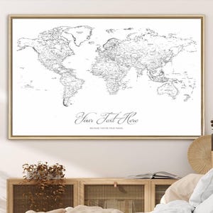 Personalized Travel Maps, Custom Maps, Framed Push Pin World Map ...