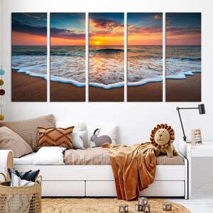 Sunset Big Canvas Print, Multi Panel Wall Art, Extra Large Print ...