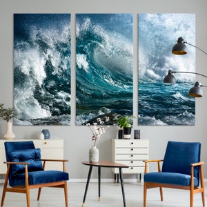 Big Storm Wave on Ocean Wall Art Canvas Print - Etsy