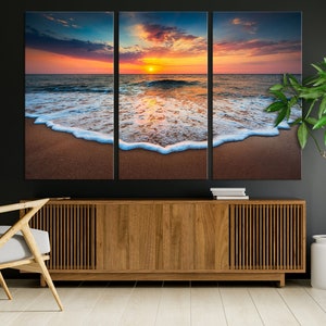 Sunset Big Canvas Print, Multi Panel Wall Art, Extra Large Print ...