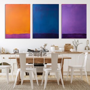 Mark Rothko Style Abstract Sunset Color Block Canvas Wall Art - Vibrant ...