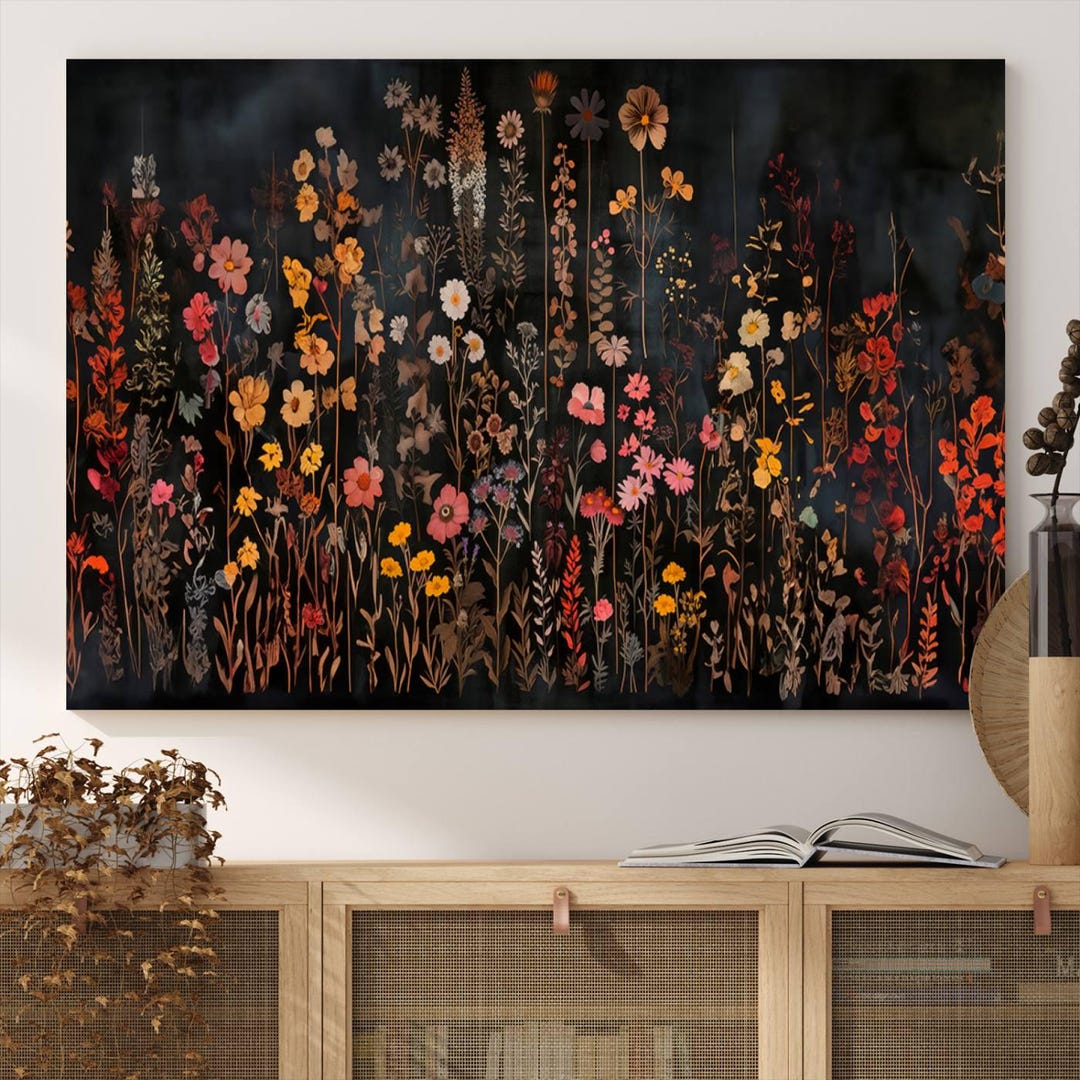 Floral Abstract Canvas Print, Wildflower Wall Art, Ready to Hang - Etsy