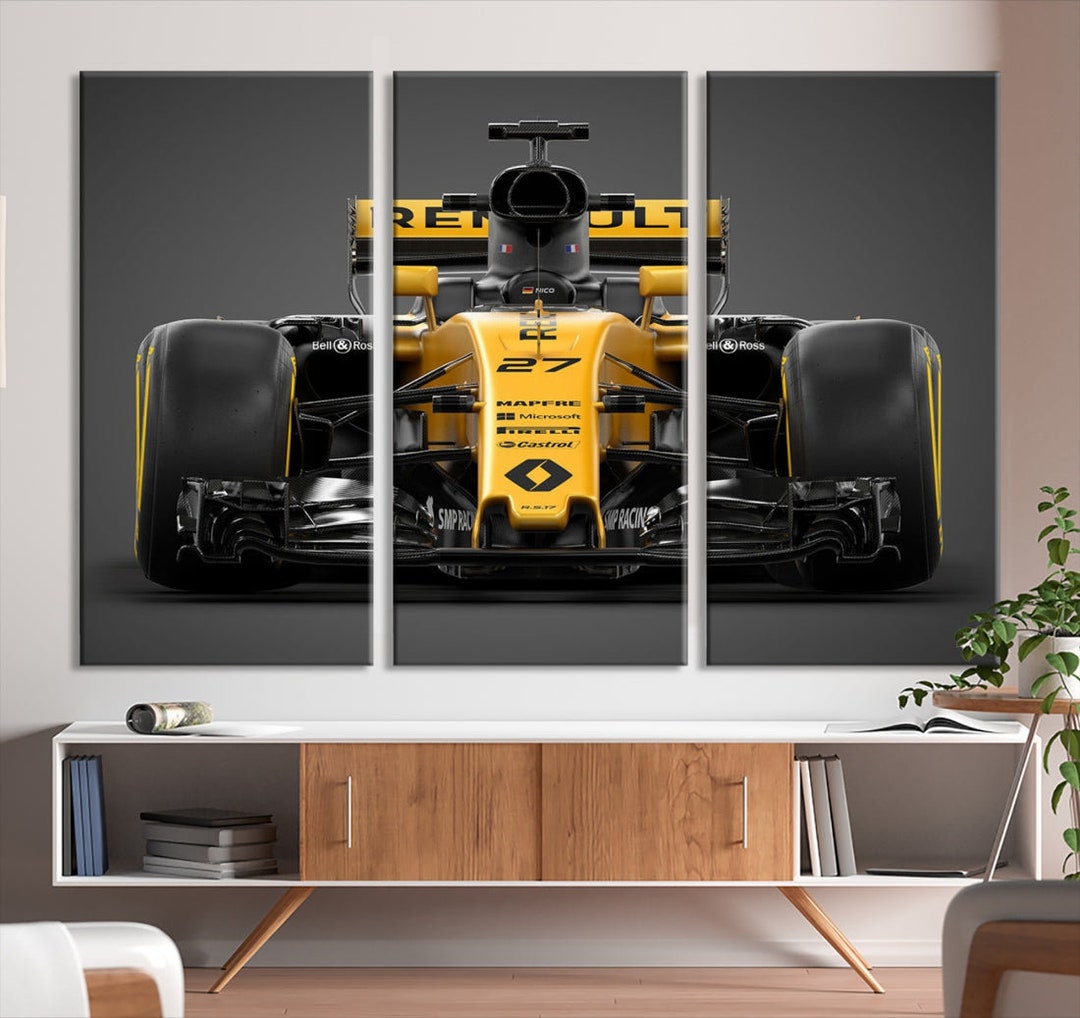 Formula 1 Car Canvas Wall Art Print F1 Renault Car Canvas Art F1 Racing ...