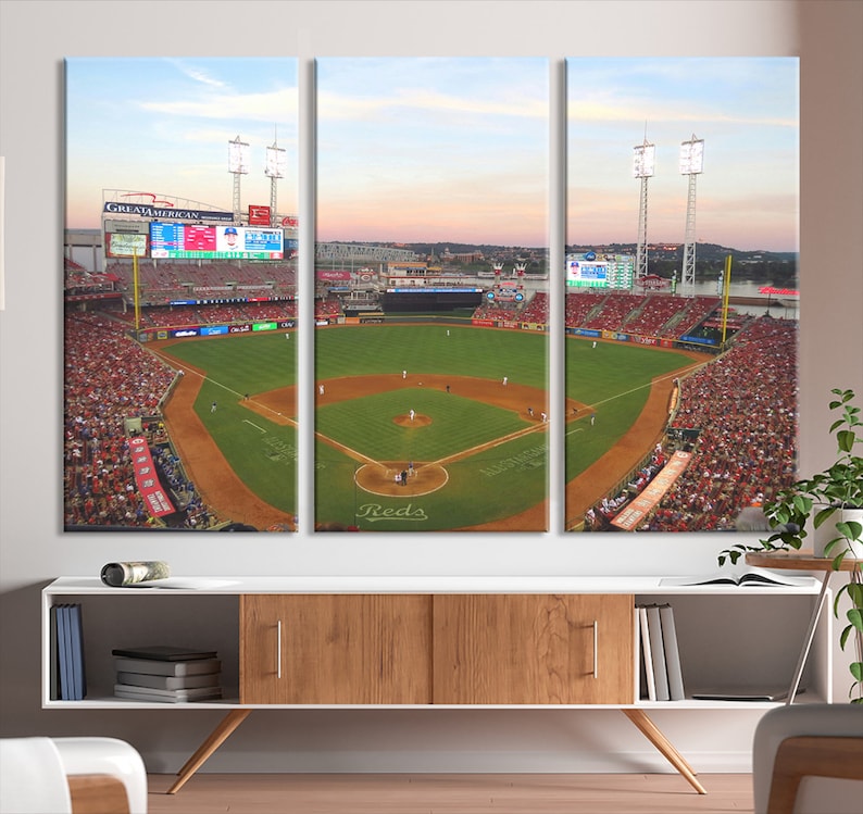 Great American Ball Park Print Cincinnati Reds Stadium Wall Art Print ...