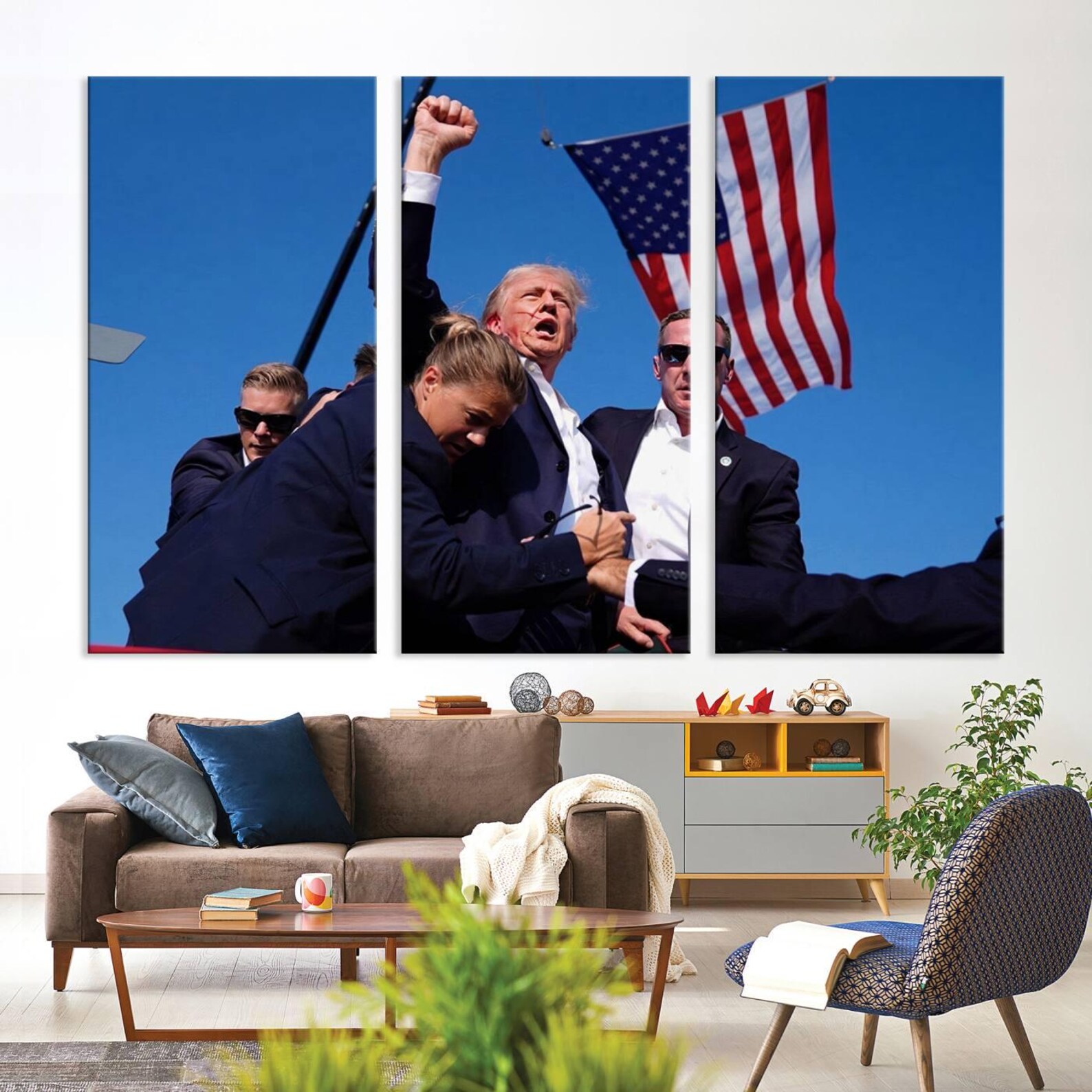 Donald Trump Assassination Attempt Wall Art Canvas Print, Trump ...