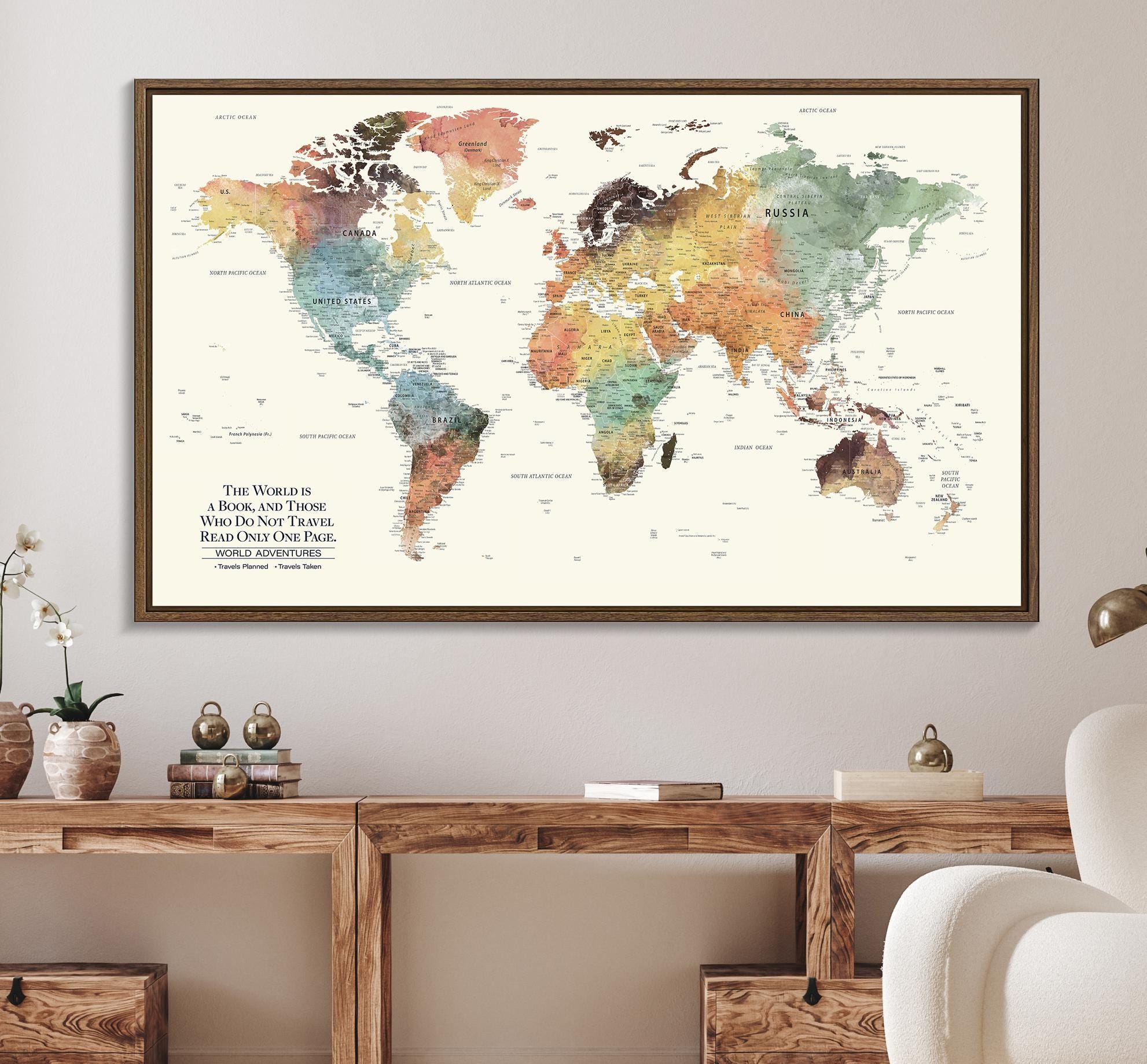 Personalized Travel Maps, World Map Canvas Print, Personalized Gifts ...