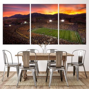 Folsom Field Stadium Canvas Wall Art - Game Day View Mountain Backdrop ...