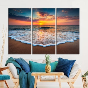 Sunset Big Canvas Print, Multi Panel Wall Art, Extra Large Print ...