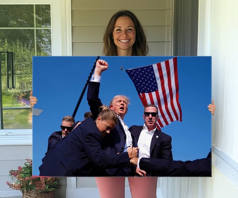 Donald Trump Assassination Attempt Wall Art Canvas Print, Trump ...