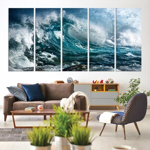 Big Storm Wave on Ocean Wall Art Canvas Print - Etsy
