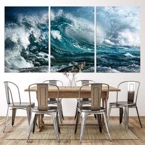 Big Storm Wave on Ocean Wall Art Canvas Print - Etsy