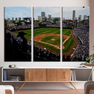 Wrigley Field Chicago Cubs Stadium Wall Art Canvas Print - Baseball ...