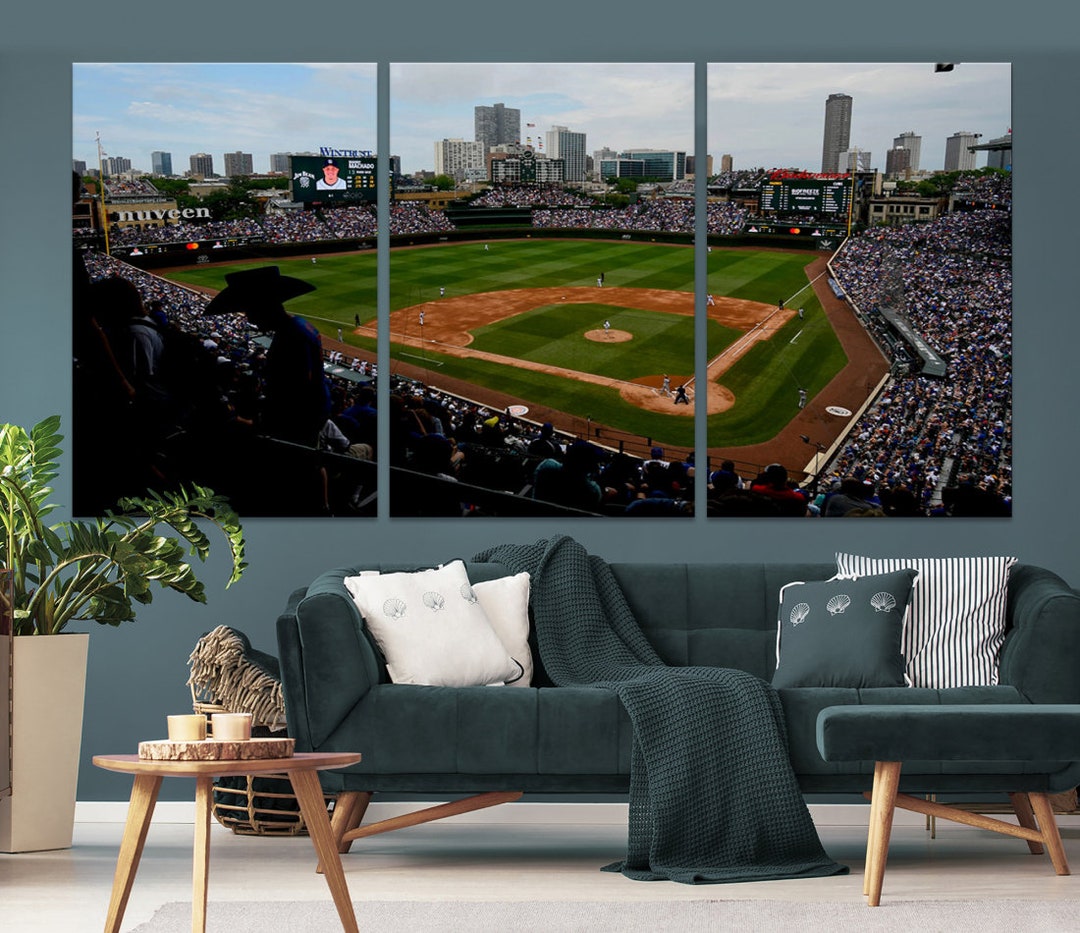 Wrigley Field Canvas Print | Ready to Hang Framed Canvas MLB Baseball ...