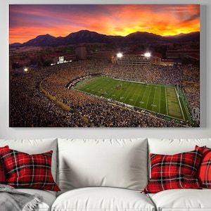 Folsom Field Stadium Canvas Wall Art - Game Day View Mountain Backdrop ...