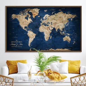 Custom World Map Canvas Print, Map of the World, Personalized World Map ...