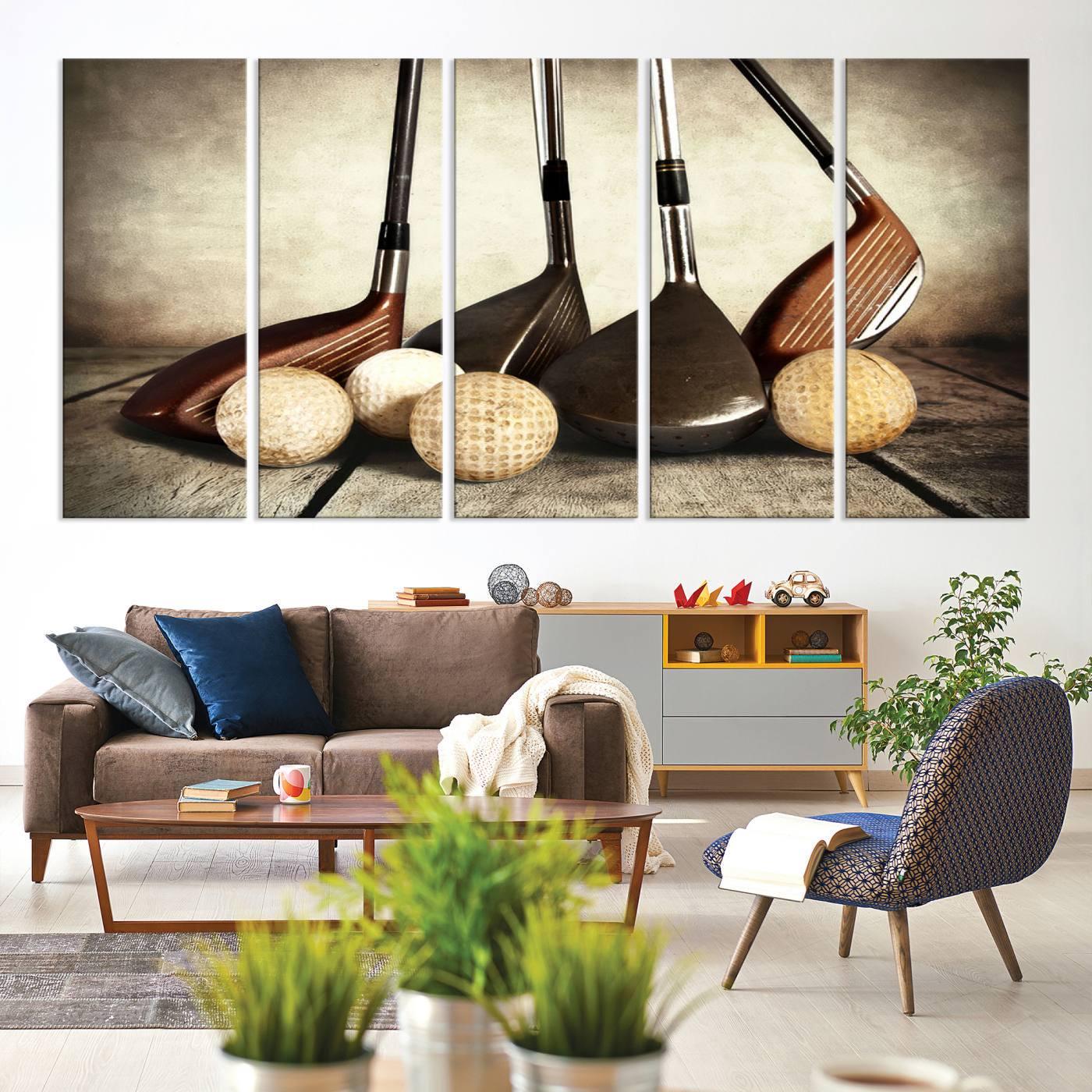 Vintage Golf Sets Wall Art Canvas Print for Golf Lover's Gift, Sports ...