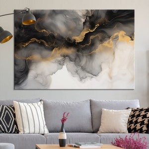 Gray Smoke Abstract Wall Art Print - Etsy